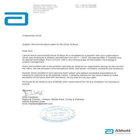 Abbott Recomendation Letter Dec .2016