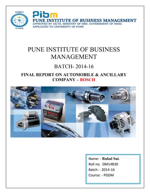 Bosch company profile | PPTX | Automotive Industry | Industries