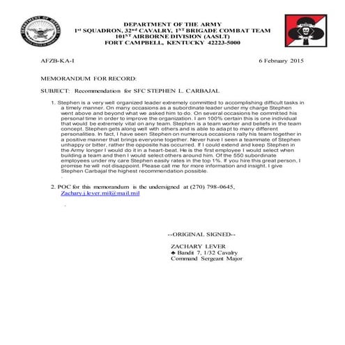 CSM LEVER RECOMMENDATION | DOCX