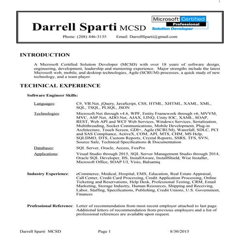 Darrell's Resume | DOC