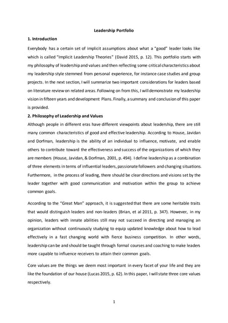 Groff. Amanda. Leadership Portfolio | PDF