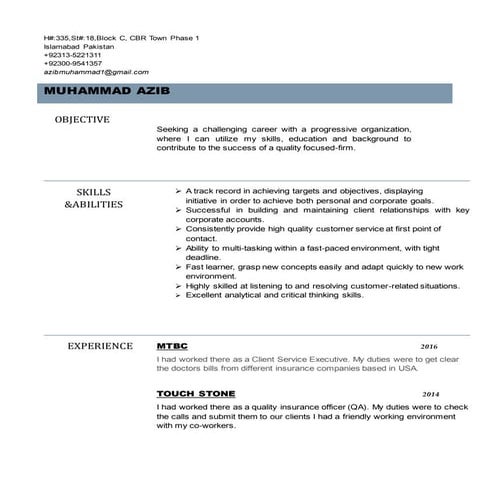2016 M AZIB CV (1) | PDF