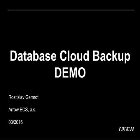 Database Cloud Backup DEMO | PDF