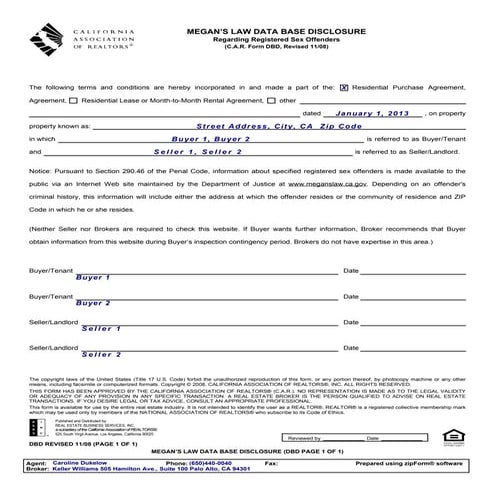 Dbd megans law data base disclosure - 1108 | PDF