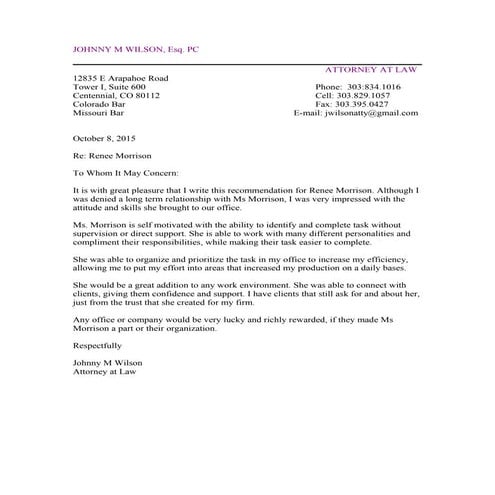Letter of rec R Morrison | PDF