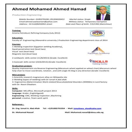 cv-ahmed mohamed hamad | PDF | Business and Finance