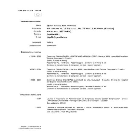 CV Italia | PDF