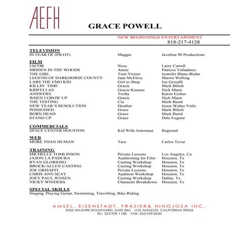 GRACEPOWELL AEFH Resume | PDF
