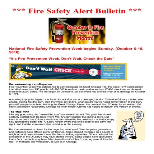 Oct Fire Prevention week 2016 | PDF