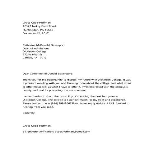 Resume Thank You Letter | DOCX