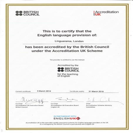 British Council Accreditation Certificate | PDF
