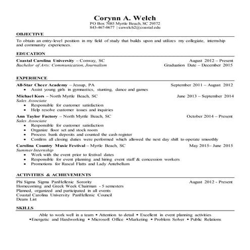 Updated Resume 2016 | DOCX