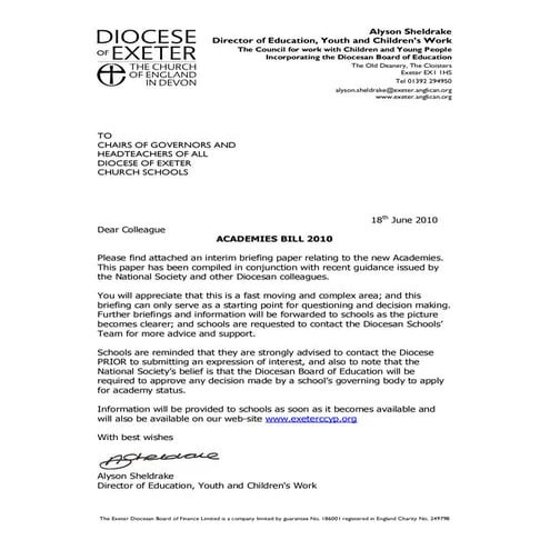 Dbe academies guidance letter 180610 2 | PDF