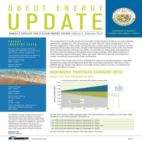 Dbedt energy update edition 1, feb2012 | PDF