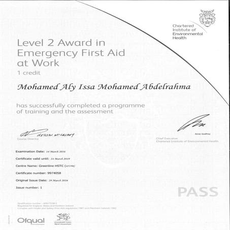 Level 2 In Emergency First Aid at Work | PDF