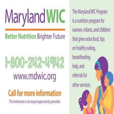 Maryland WIC Outreach Brochure - Enlgish | PDF