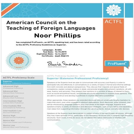 arabic ACTFL | PDF