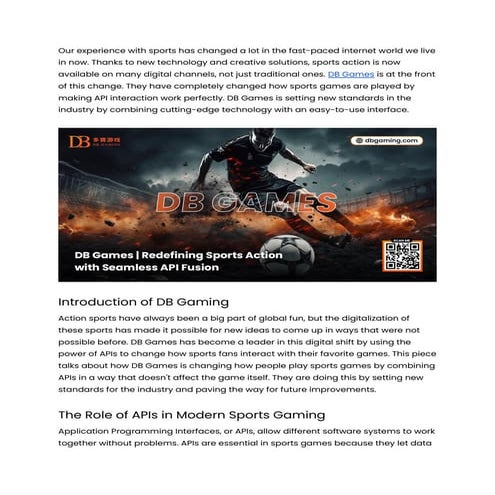 DB Games _ Redefining Sports Action with Seamless API Fusion.docx