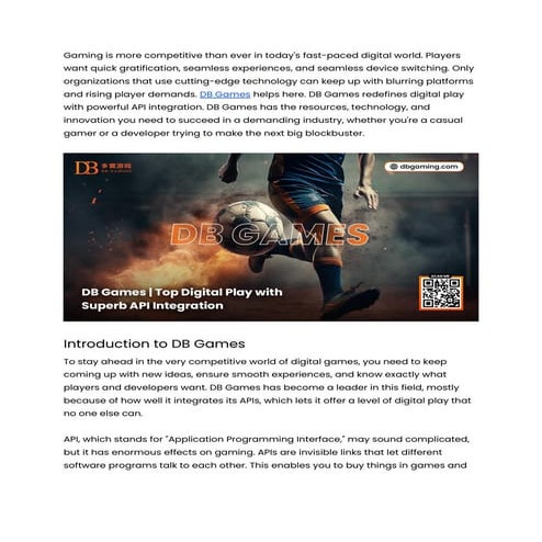 DB Games _ Top Digital Play with Superb API Integration.docx | Free Download