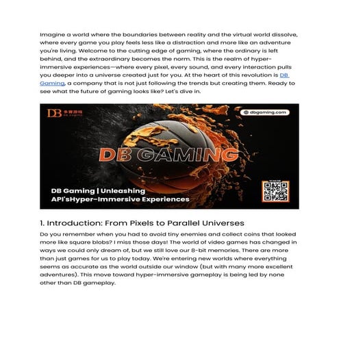 DB Gaming _ Unleashing API's Hyper-Immersive Experiences .docx