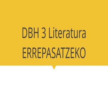 DBH3 ERREPASOA. EDAD MEDIA Y GËNEROS LITERARIOS | PPTX