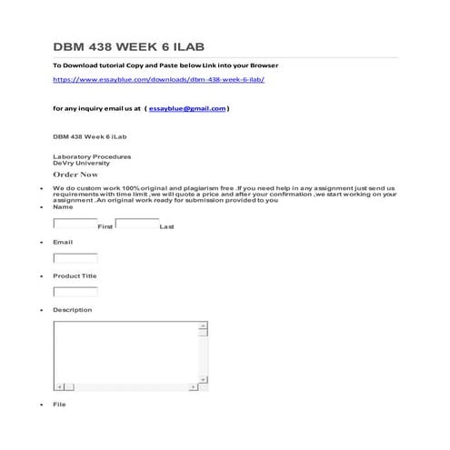 Dbm 438 week 6 ilab | PDF