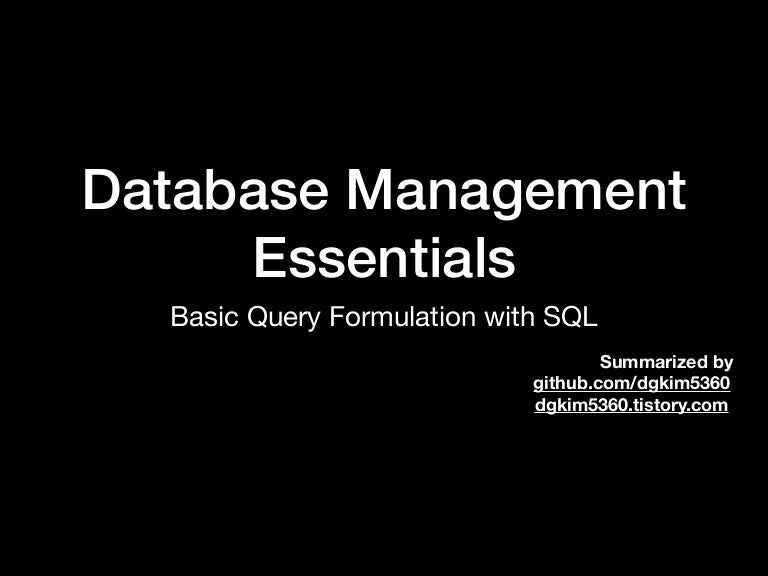 Database Management Essentials Module 4 Basic Query Formulation With…