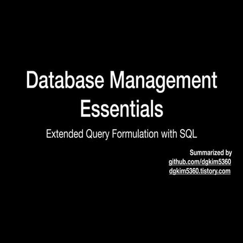 Database Management Essentials Module 5 Extended Query Formulation With Sql Ppt
