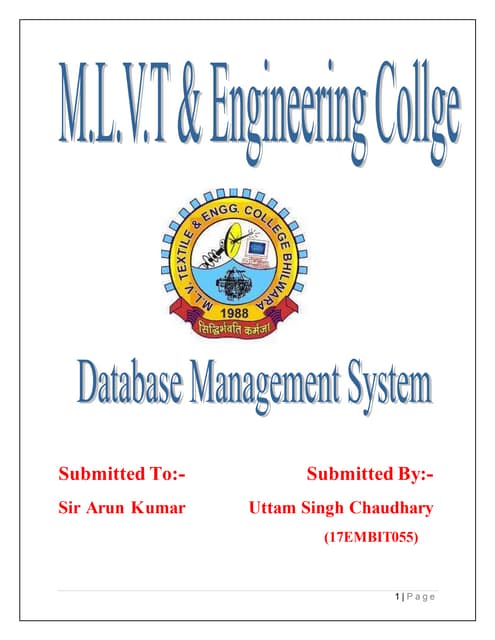 Database Management System Lab File Pdf 0304
