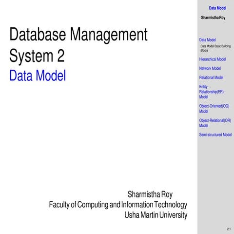 Database Management System- Data Model -02 | PPT