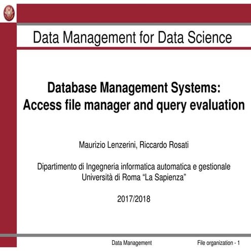 dbms-file-organization.pdf for managment | PDF | Databases | Computer Software and Applications