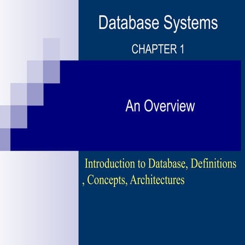 Databases systems chapter 1( Definition ,concept ,Architecture) | PPT | Databases | Computer ...