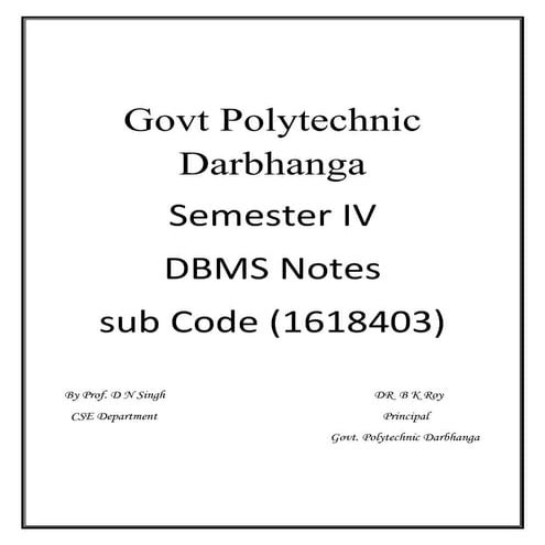 dbms-notes-sem-IV.pdf databse management system | PDF