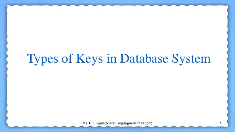 Dbms Types Of Keys 8738