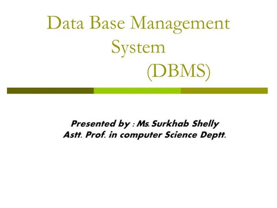 Database Management System ppt | PPT