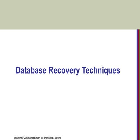 DBMS data recovery techniques and slides pptx | PPT