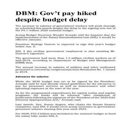 Dbm salary increase | DOC