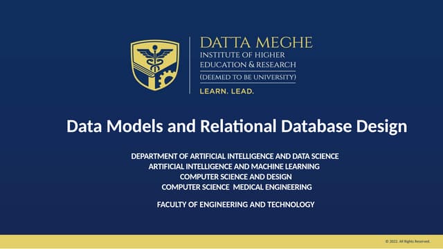 Data Models And Relational Database Designpptx