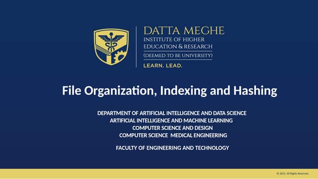 File Organization, Indexing and Hashing.pptx File Organization, Indexing and Hashing.pptx