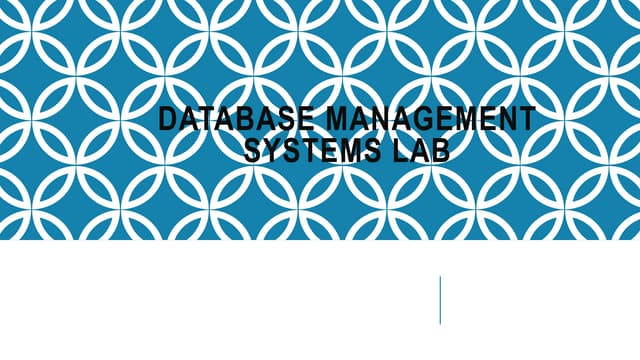 Dbms Commands Ddl Dml Dcl Entity Relationshippptx