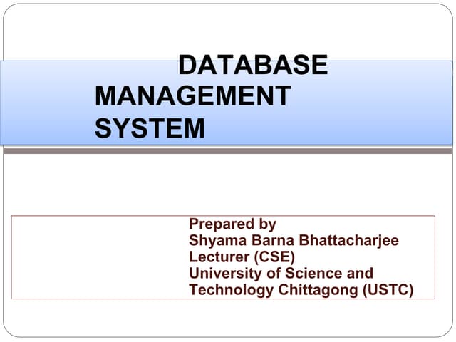 Dbms Lecture 1pptx Where Traditional File System Vs Database Management Are Explained Pptx
