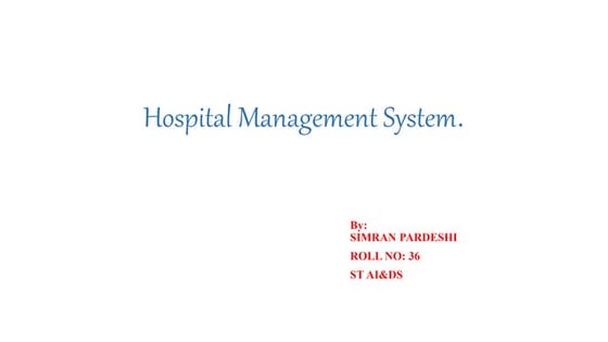 Hospital Management system Database design | DOCX | Databases ...