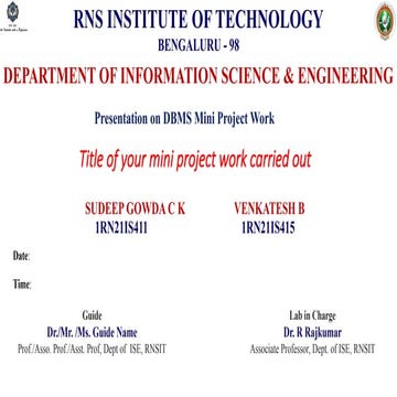 DBMS Mini Project Presentation Template 1RN1xISxxx_Ur_Name (1).pptx