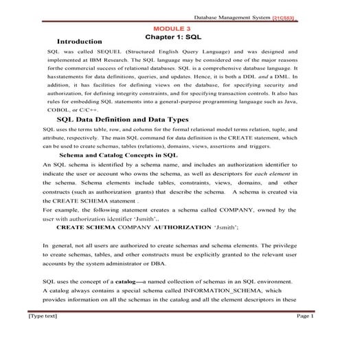 Dbms Module 3 Notes Engineering Cse Pdf 