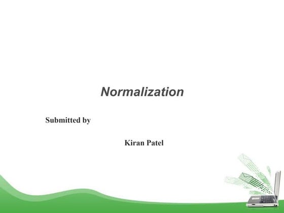 Normalization (1) | PPT