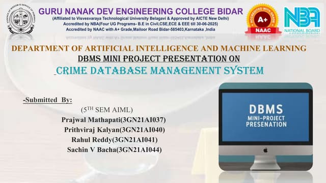 Dbms Ppt Crime Database Pptx Database S Ppt