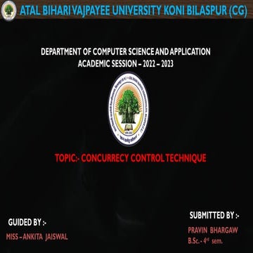 Dbms Pravin Concurrency Control Technique Pptx