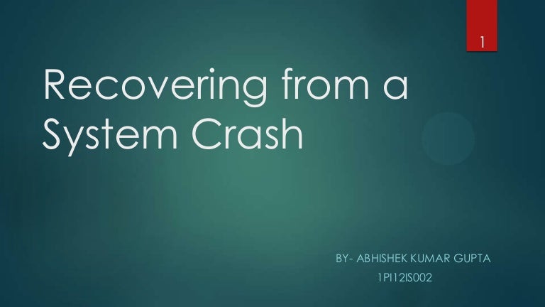 Dbms Recovering From A System Crash 