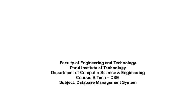 Advanced Database Management System By Uni Ppt