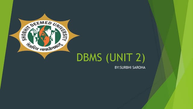 Dbms Unit 2 Pptx Databases Computer Software And Applications